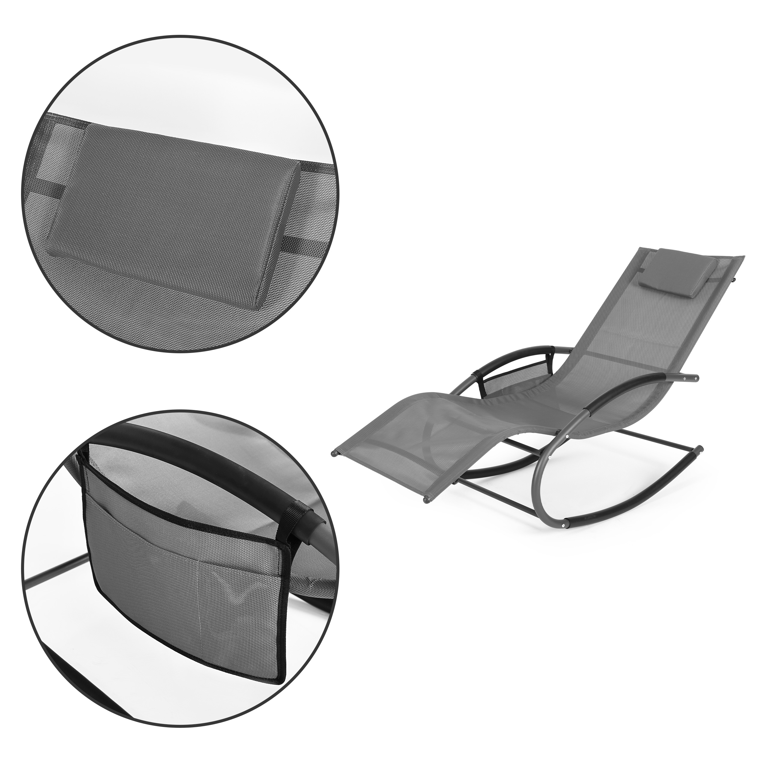 Solstol solseng gyngestol organizer Grå - Selgro